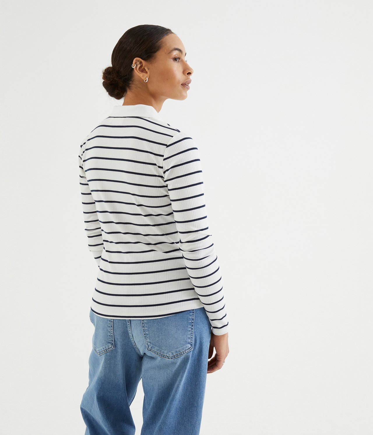 Randig topp med krage | Kappahl